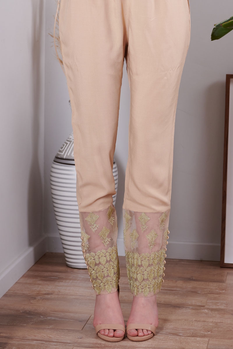 Embroidered Cotton Single Pant @VogueSultana ONLINE